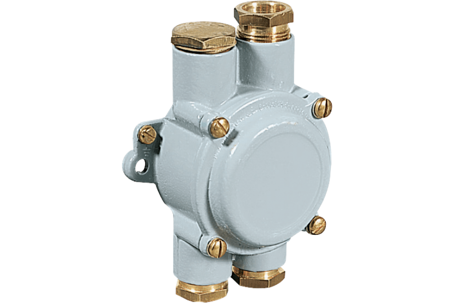 Palazzoli P115628 | NAVE JUNCTION BOX IN BRASS WITH DOUBLE OPPOSITE ...