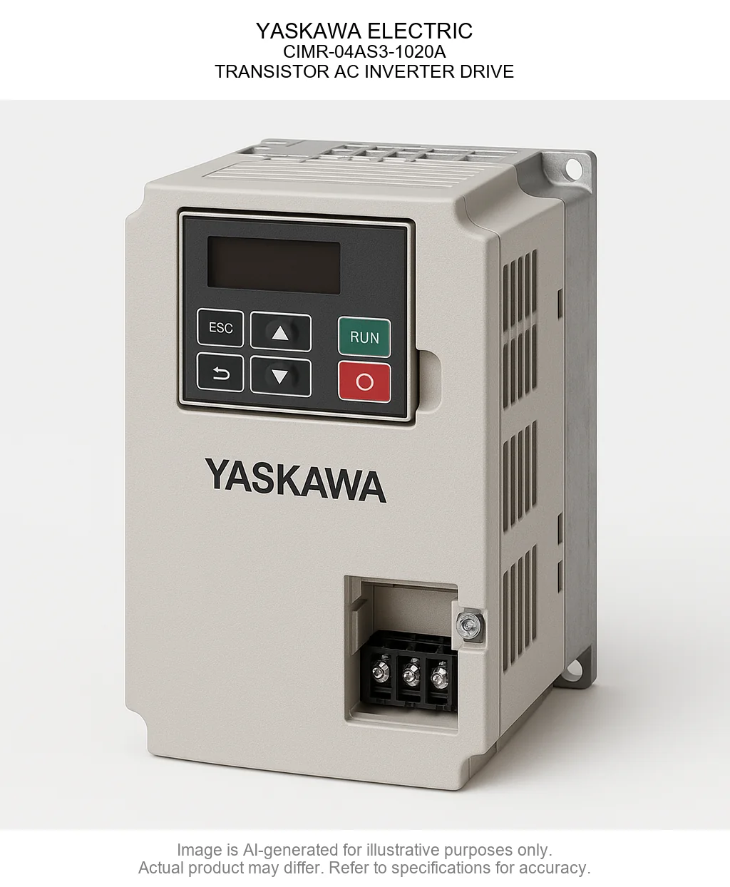 YASKAWA ELECTRIC; CIMR-04AS3-1020A; TRANSISTOR AC INVERTER DRIVE